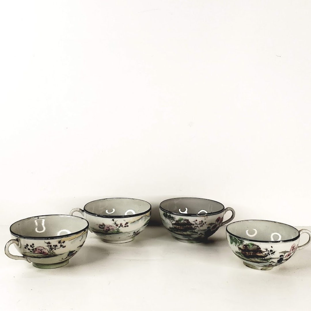 Antique Geisha Tea Cups Asian Bone China - Etsy