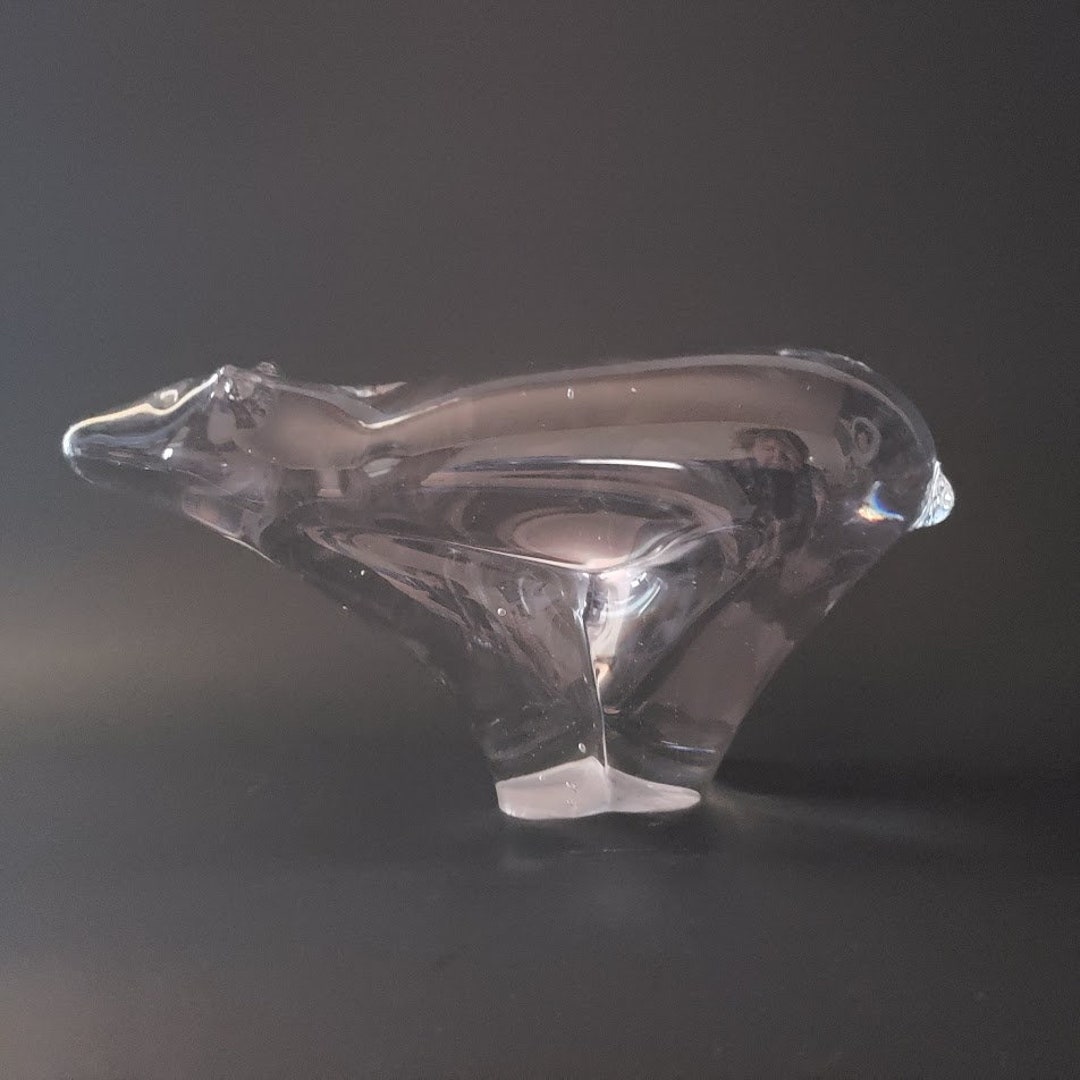 Vintage Alaskan Art Glass Crystal Polar Bear Hand Blown Signed AK Glass ...