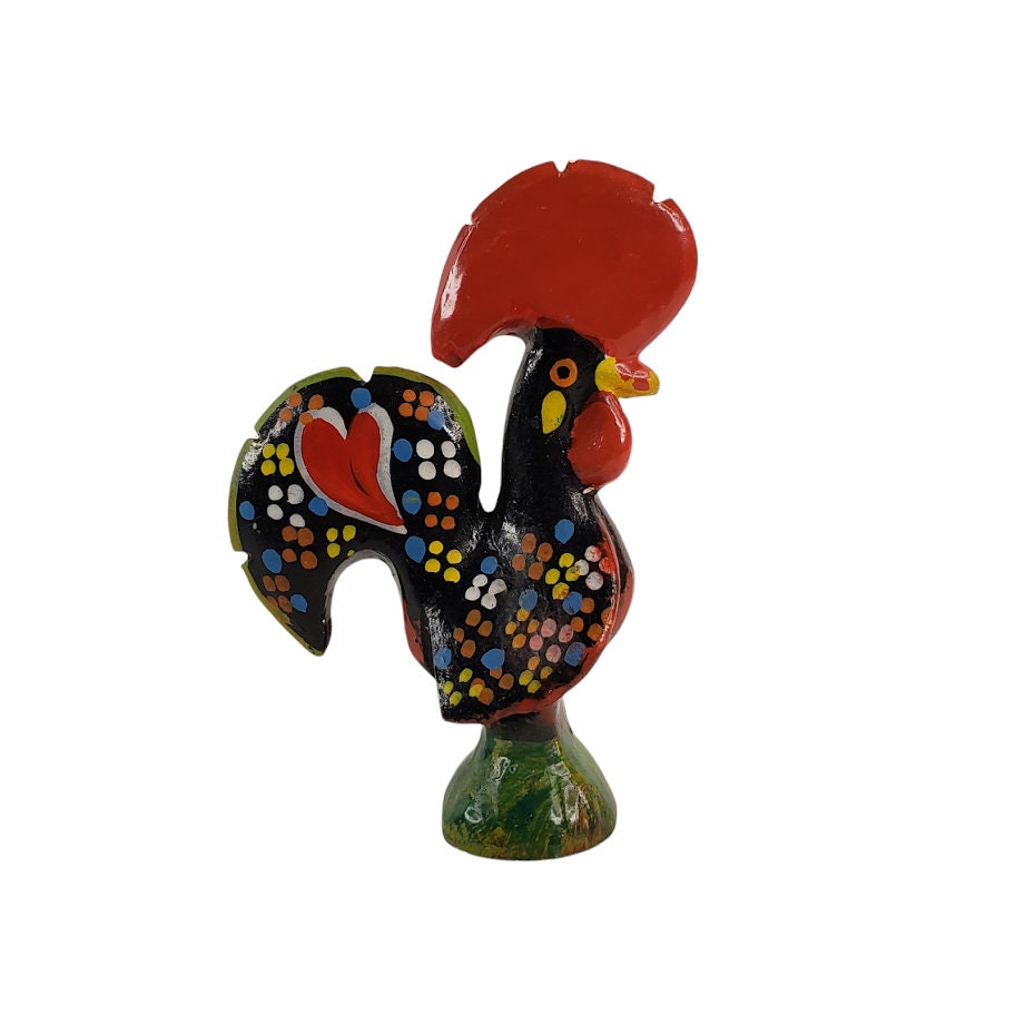 Vintage Swedish Dala Rooster Figurines Metal and Plaster Hand Painted ...