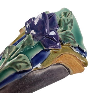 BIONDO Art Pottery Wall Pocket Vase Iris Flower Hand Crafted in ...