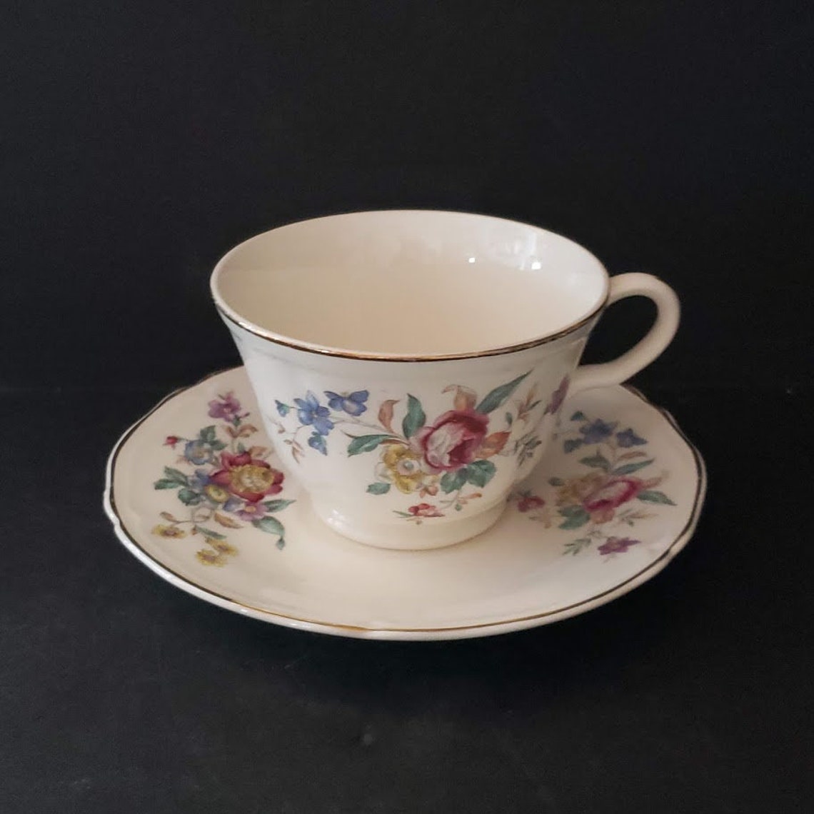 Vintage Edwin M Knowles China Co Semi Vitreous Tea Cup and | Etsy