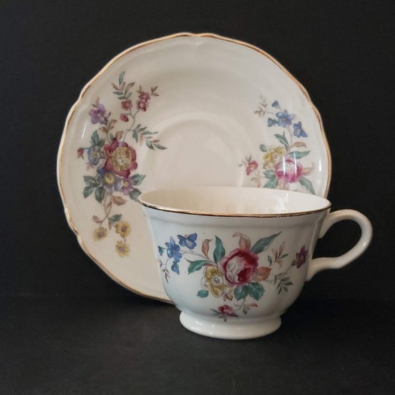 Vintage Edwin M Knowles China Co Semi Vitreous Tea Cup and | Etsy