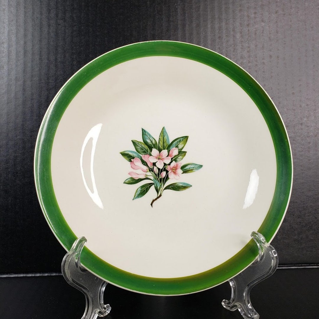 Vintage Primrose Azalea Rhododendron Soup Bowl Floral Design With Green ...