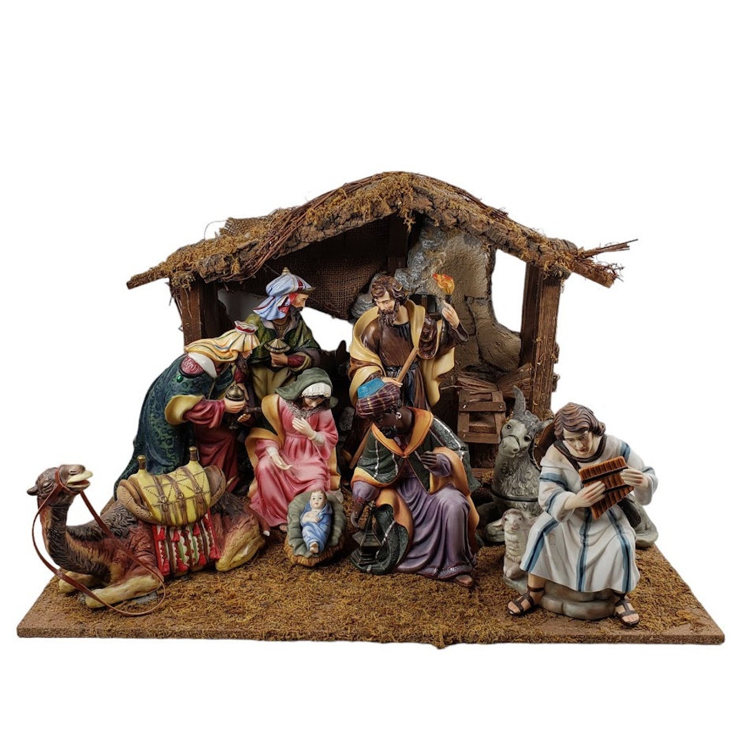 Grandeur Noel Nativity Set 10 Piece Vintage 2001 Complete Some Figure ...