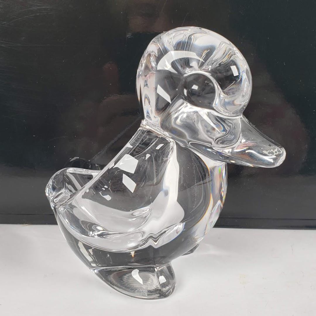 Vintage Vannes ART Crystal Duck Glass Figurine Pipe Holder Made in ...