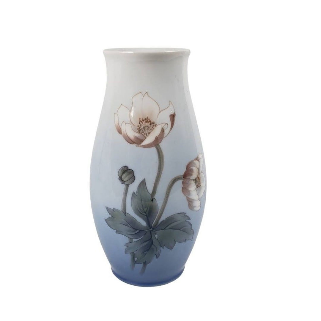 Vintage Bing Grondahl Royal Copenhagen Vase Porcelain Anemone Hupensis ...