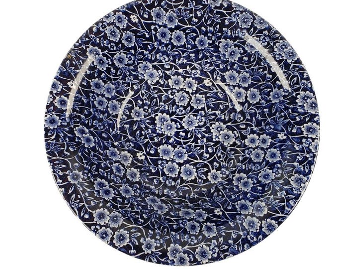 Crownford China Co Calico Dinner Plate Blue Chintz Made in ...