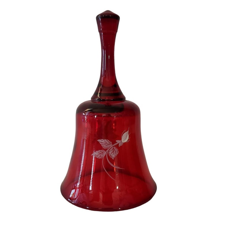Vintage Fenton Bell Red Glass Valentine Rose Love Hand Painted - Etsy