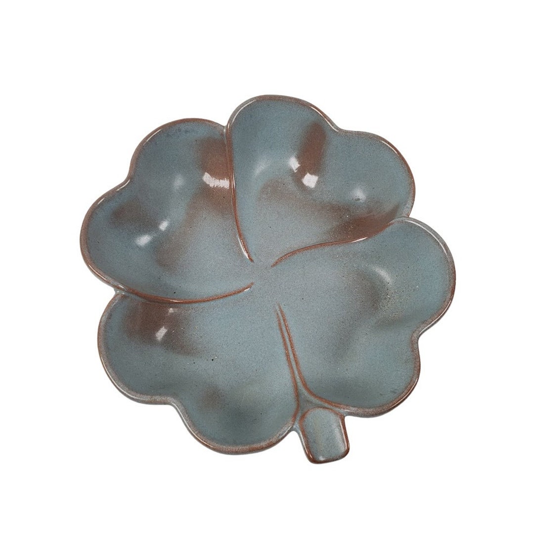 Vintage Francoma Art Pottery 223 Dish Four Leaf Clover Plainsman Green ...