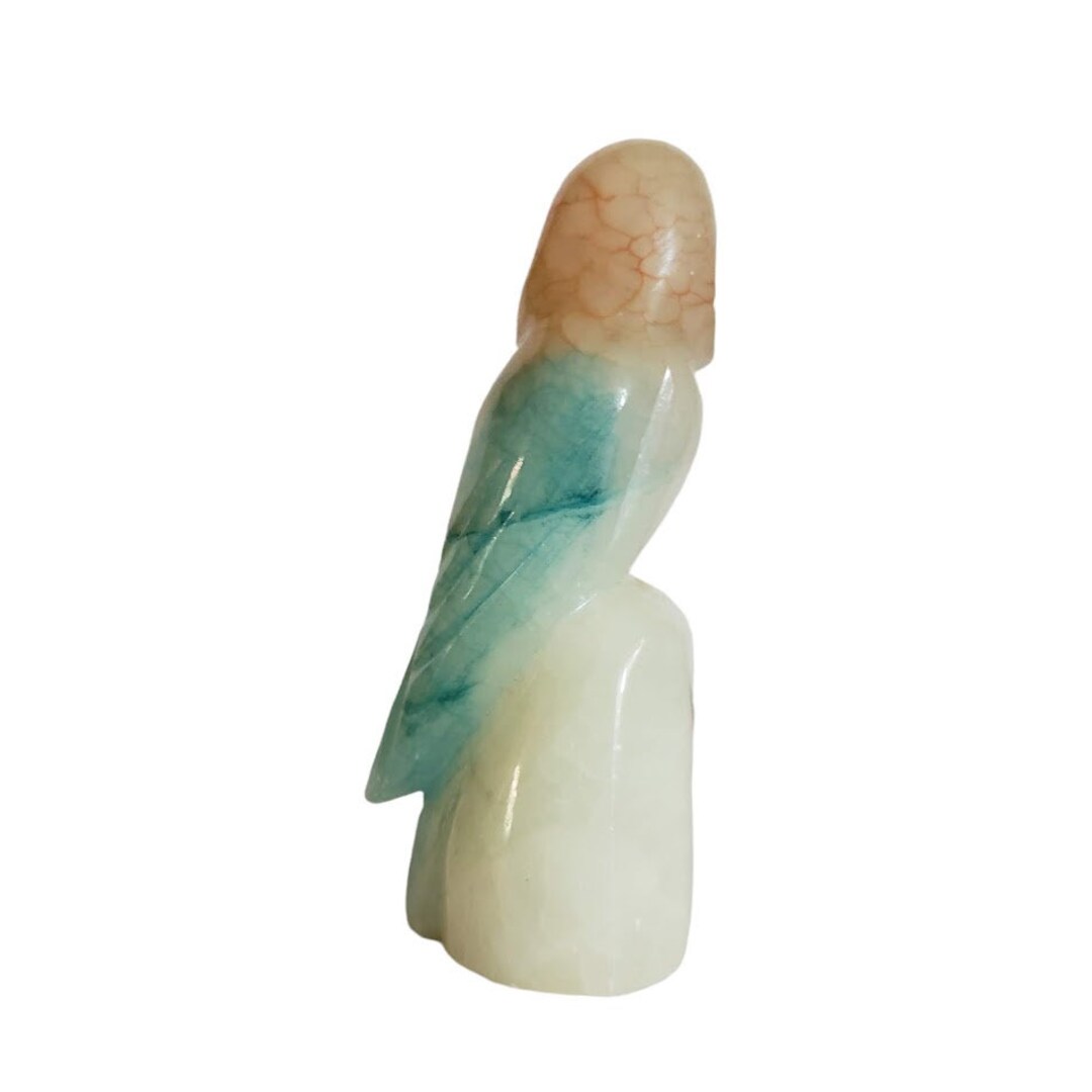 Italian Alabaster Parrot Bird Figurine Hand Carved Volterra Italy 3 7/8 ...