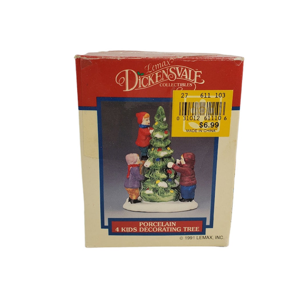 Vintage Lemax Village Collection Accessory Porcelain 4 Kids Decorating ...