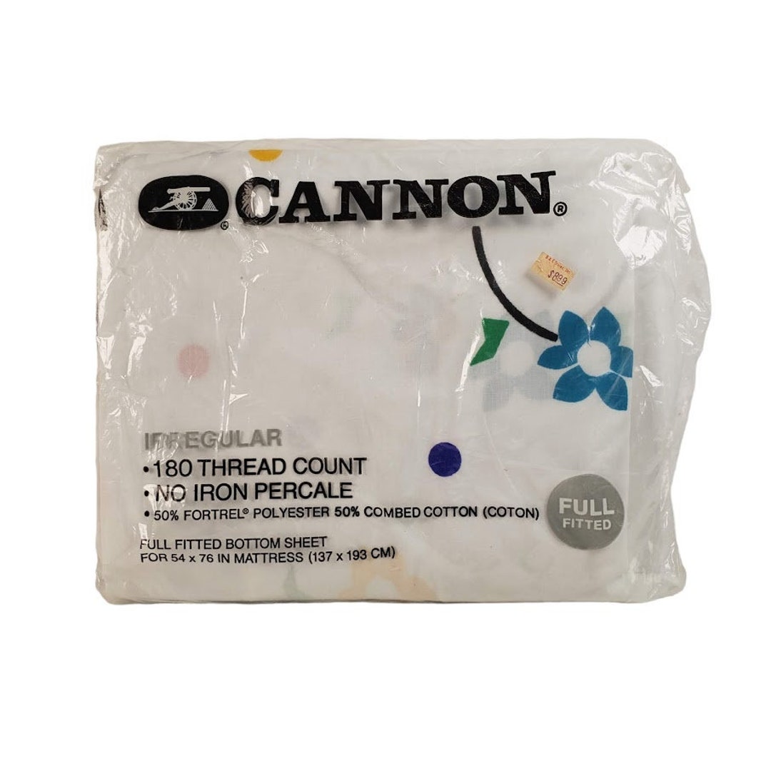Vintage Cannon Sheet Full Fitted Irregular Fortrel Polyester Cotton ...