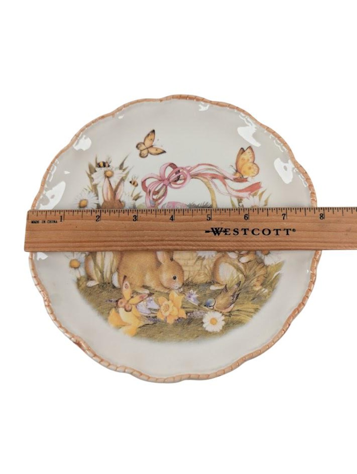 Vintage Cracker Barrel Easter Bunny Basket Salad Plate Susan Winget ...