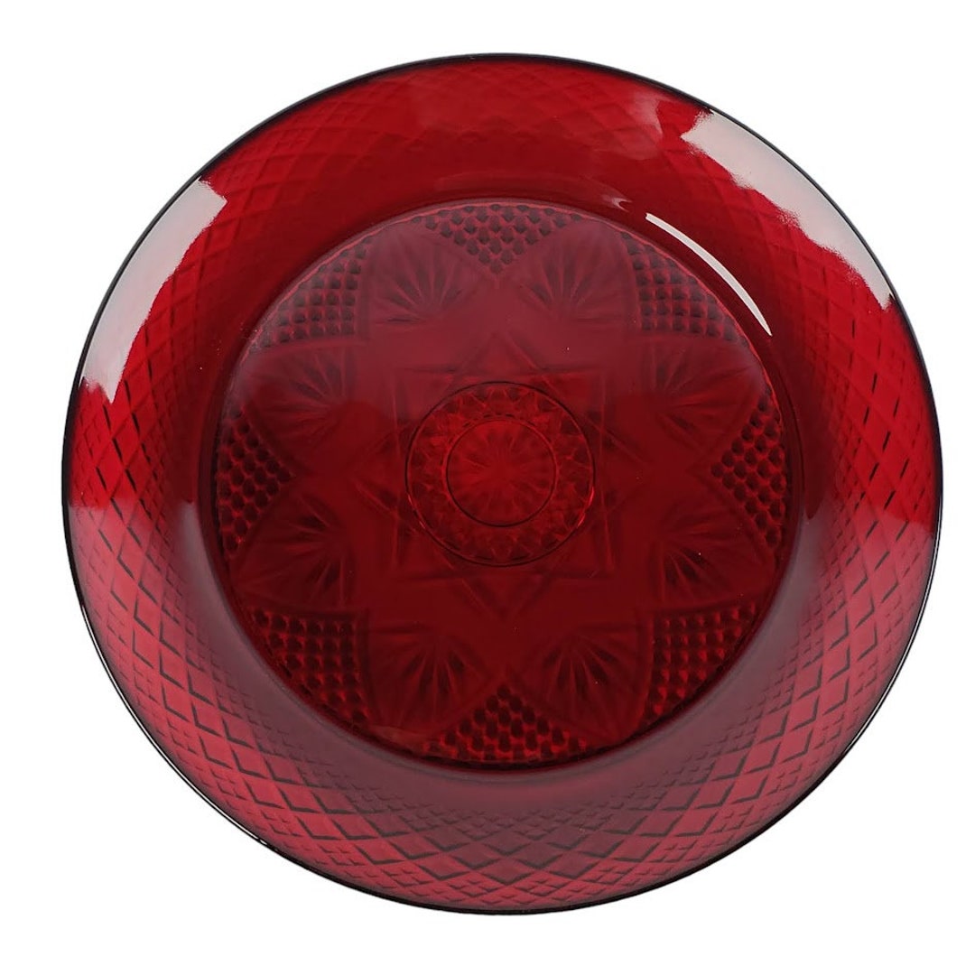 Luminarc Cristal D'arques Dinner Plate Ruby Red Pressed Glass 10 ...