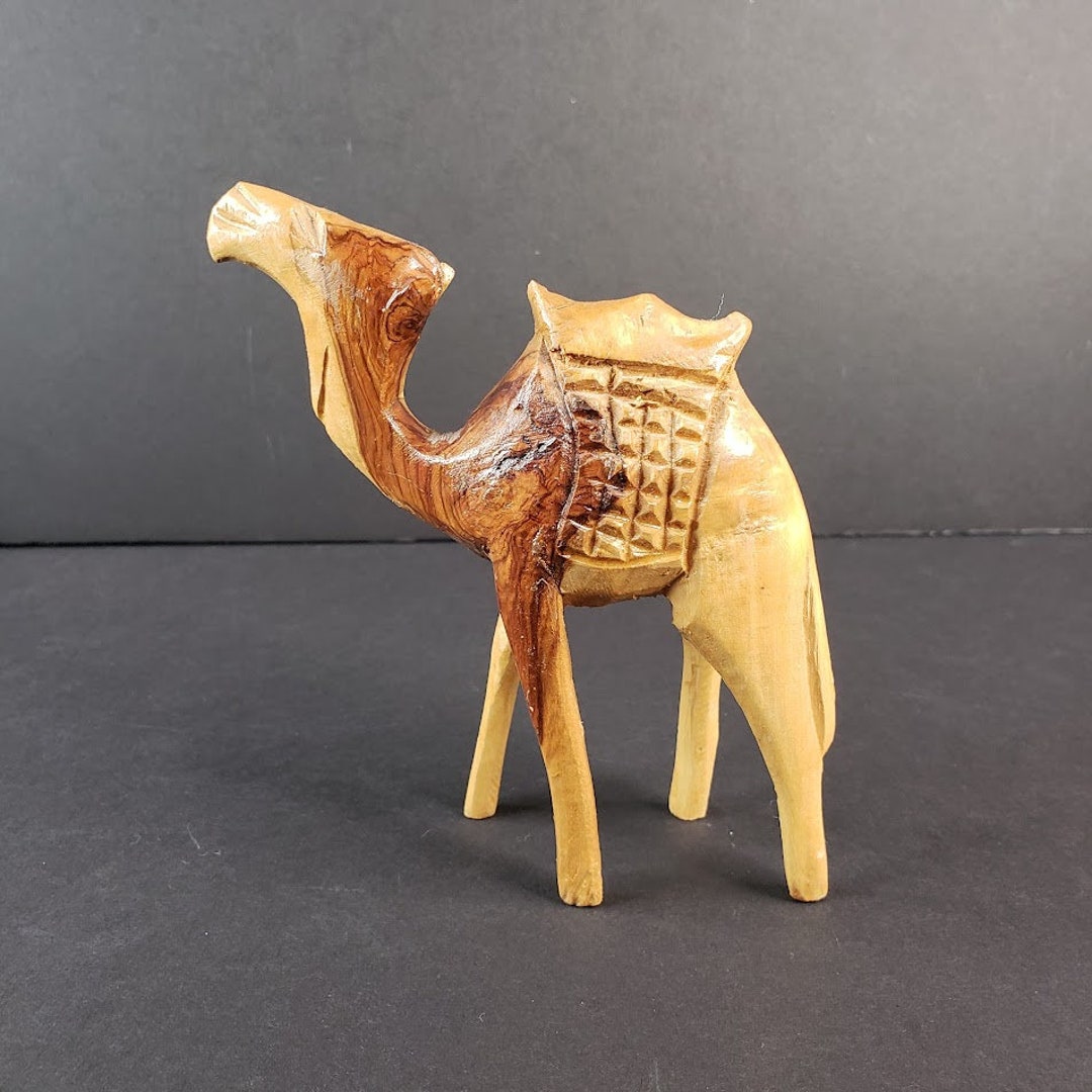 Hand Carved Wood Camel Unmarked Nativity Manger Replacement Piece 5 1/4 ...