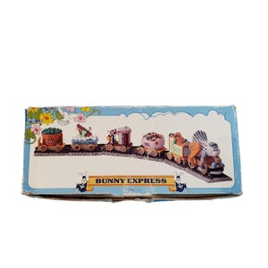 Bunny Express Easter Train 6 Cars Cold Cast Porcelain ET01 Vintage 1996 ...