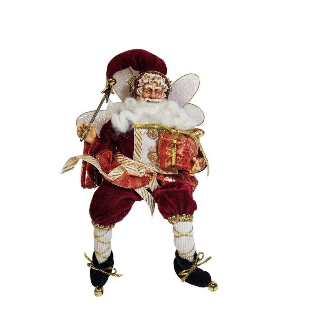 Vintage Santa Claus Fairy Elf Pixie Christmas Ornament Shelf Sitter ...