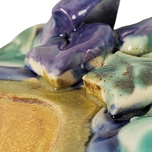 BIONDO Art Pottery Wall Pocket Vase Iris Flower Hand Crafted in ...