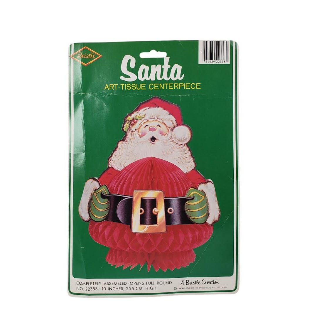 Vintage Beistle Creation Santa Art Tissue Centerpiece Honeycomb Opens ...