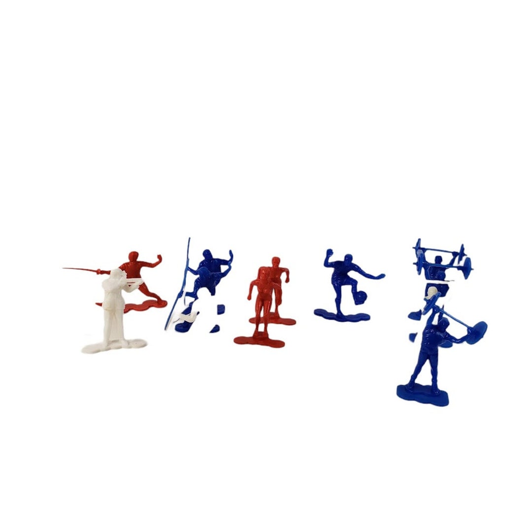 Vintage Olympic Athlete Action Figures Soccer Weightlifting Swimming ...