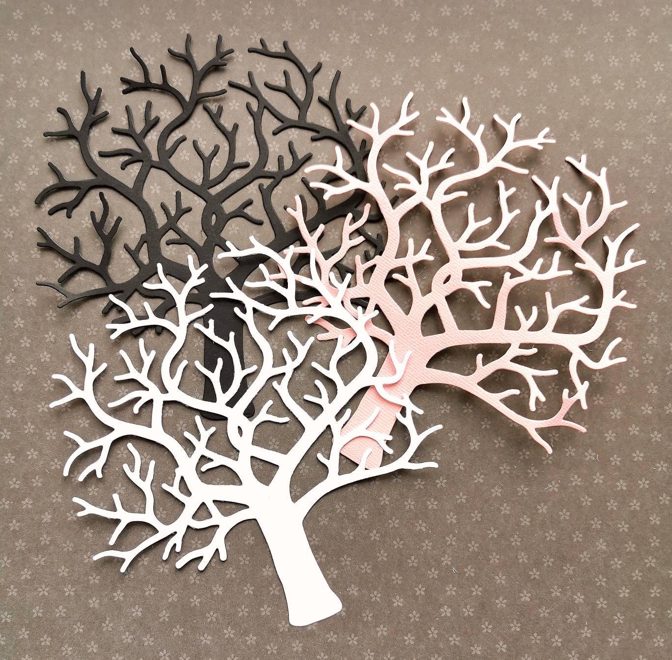 White Die Cut Tree, Family Tree, Tree of Life, Card Topper, DIY, Craft ...