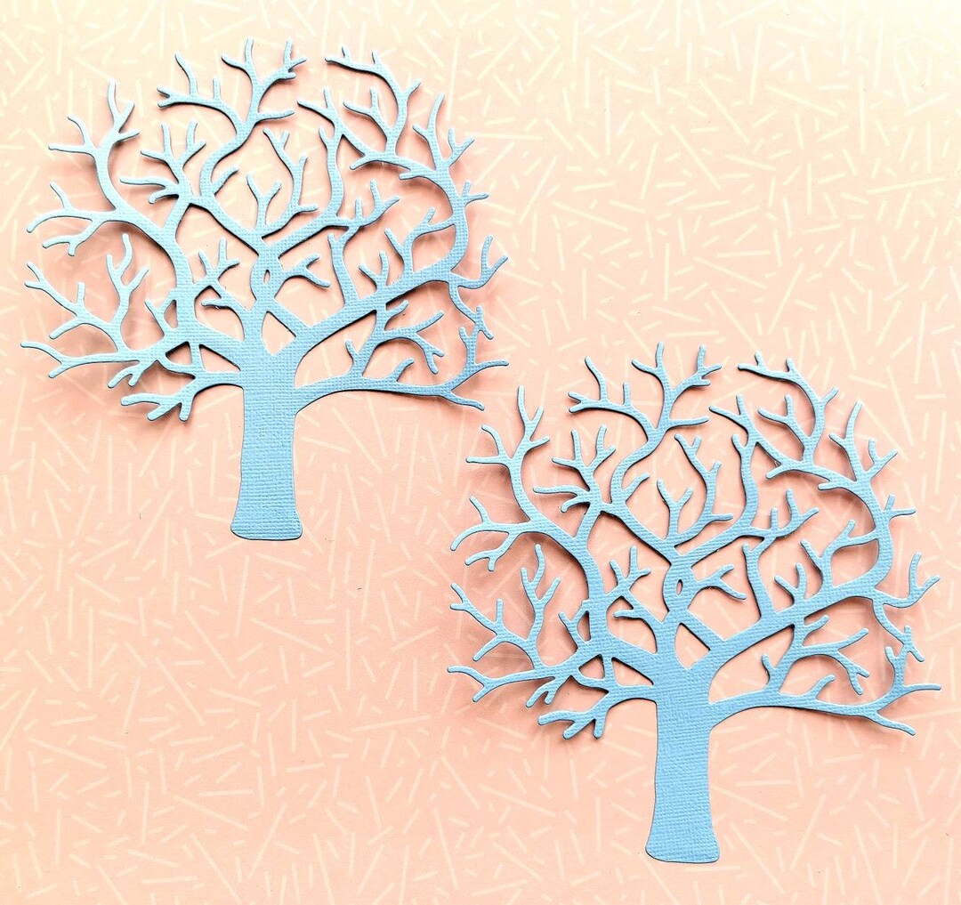 Pack of 2 Blue Die Cut Tree Family Tree Tree of Life Card - Etsy