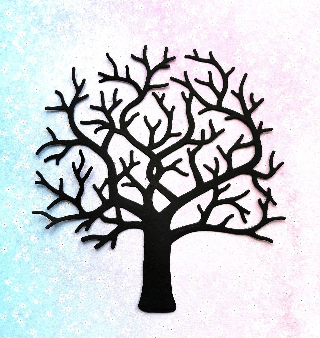 Black Die Cut Tree, Family Tree, Tree of Life, Card Topper, DIY, Craft ...