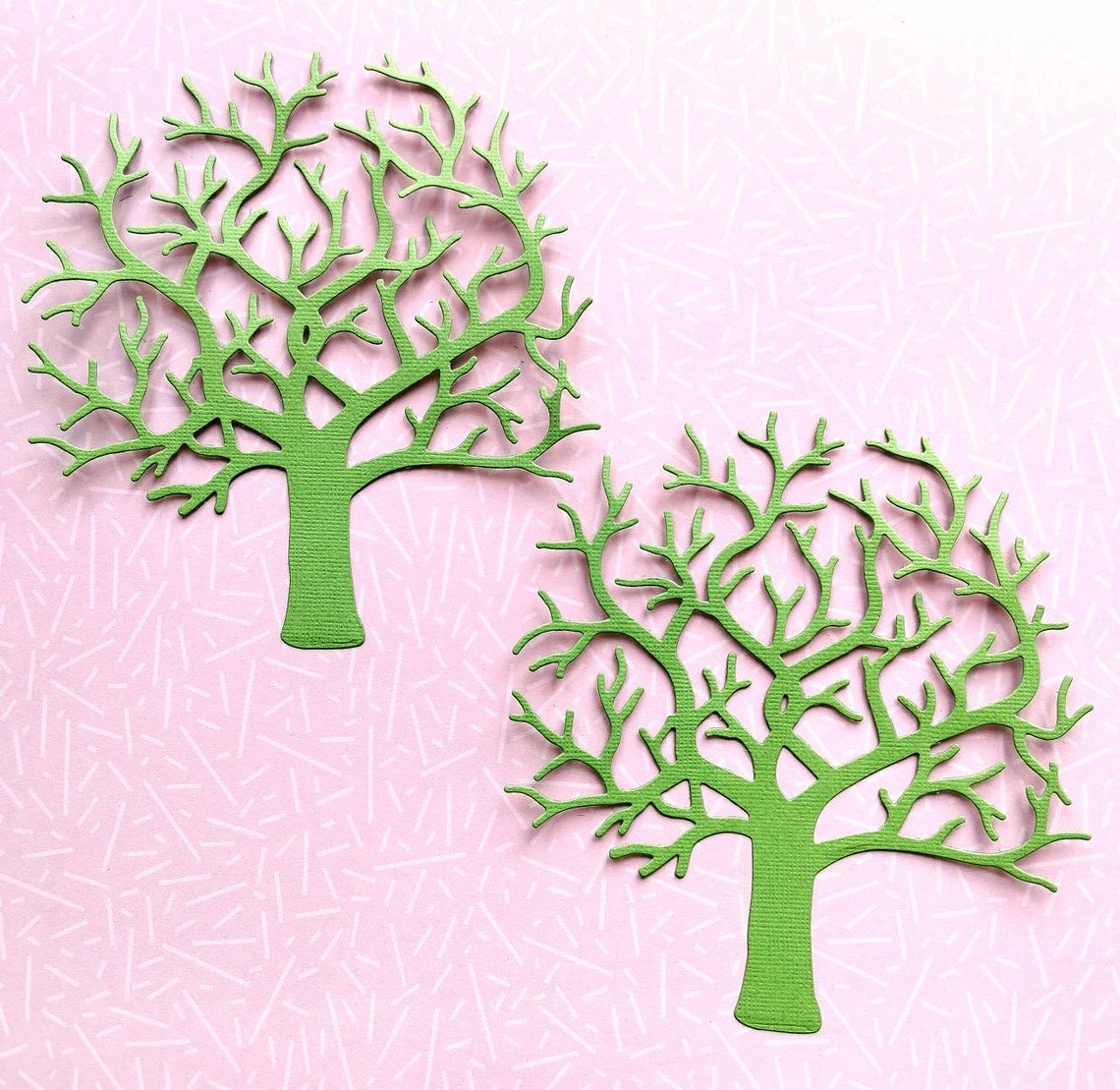 Pack of 2 Green Die Cut Tree, Family Tree, Tree of Life, Card Topper ...