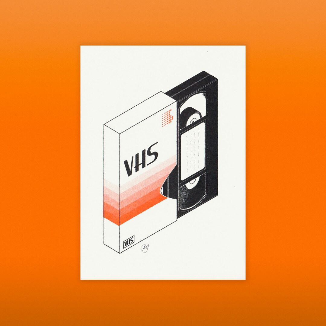 VHS Risograph Print - Etsy
