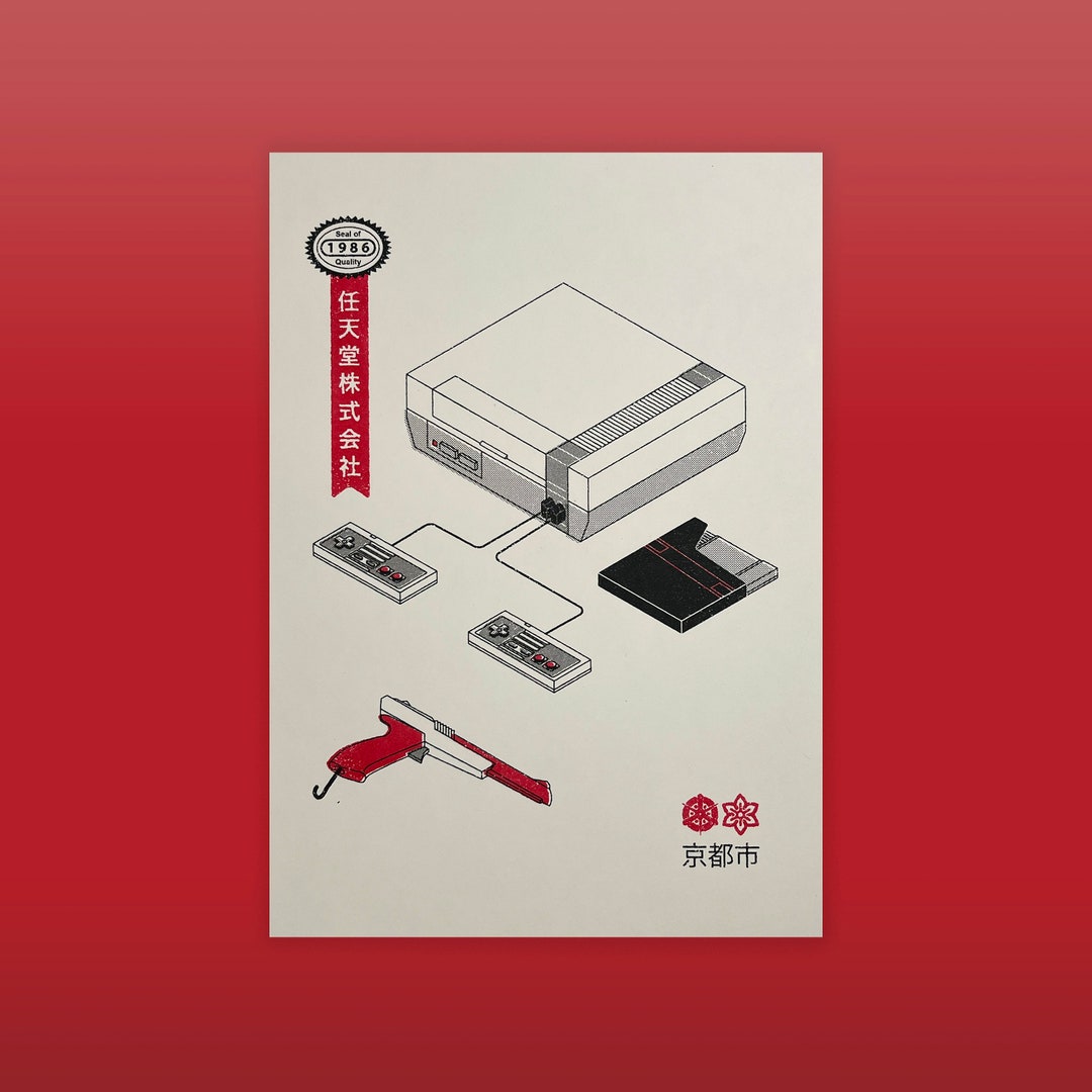 Nintendo NES Risograph Print - Etsy