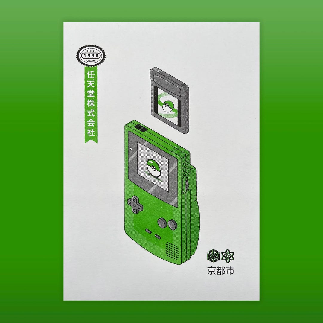 Nintendo Gameboy Colour Risograph Print - Etsy