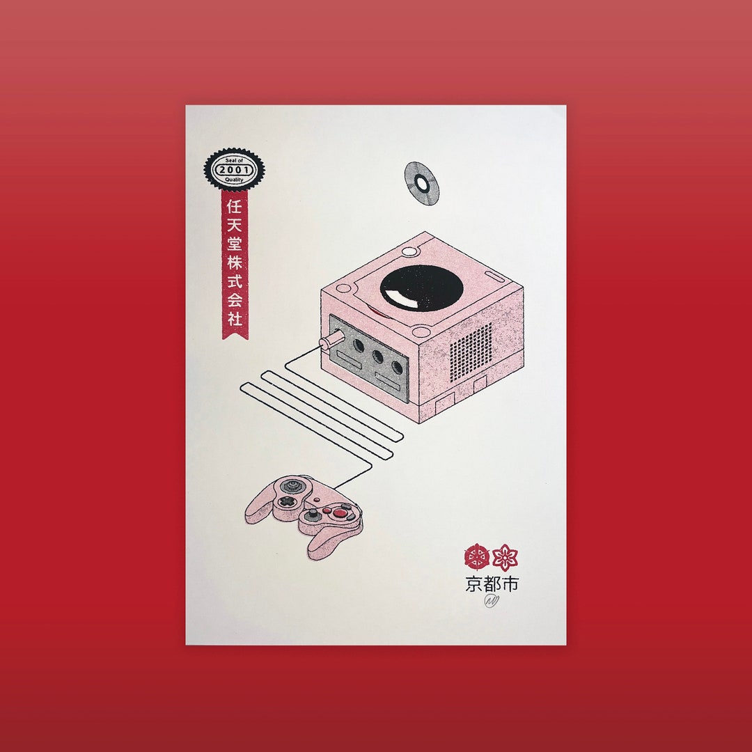 Nintendo Gamecube Risograph Print - Etsy