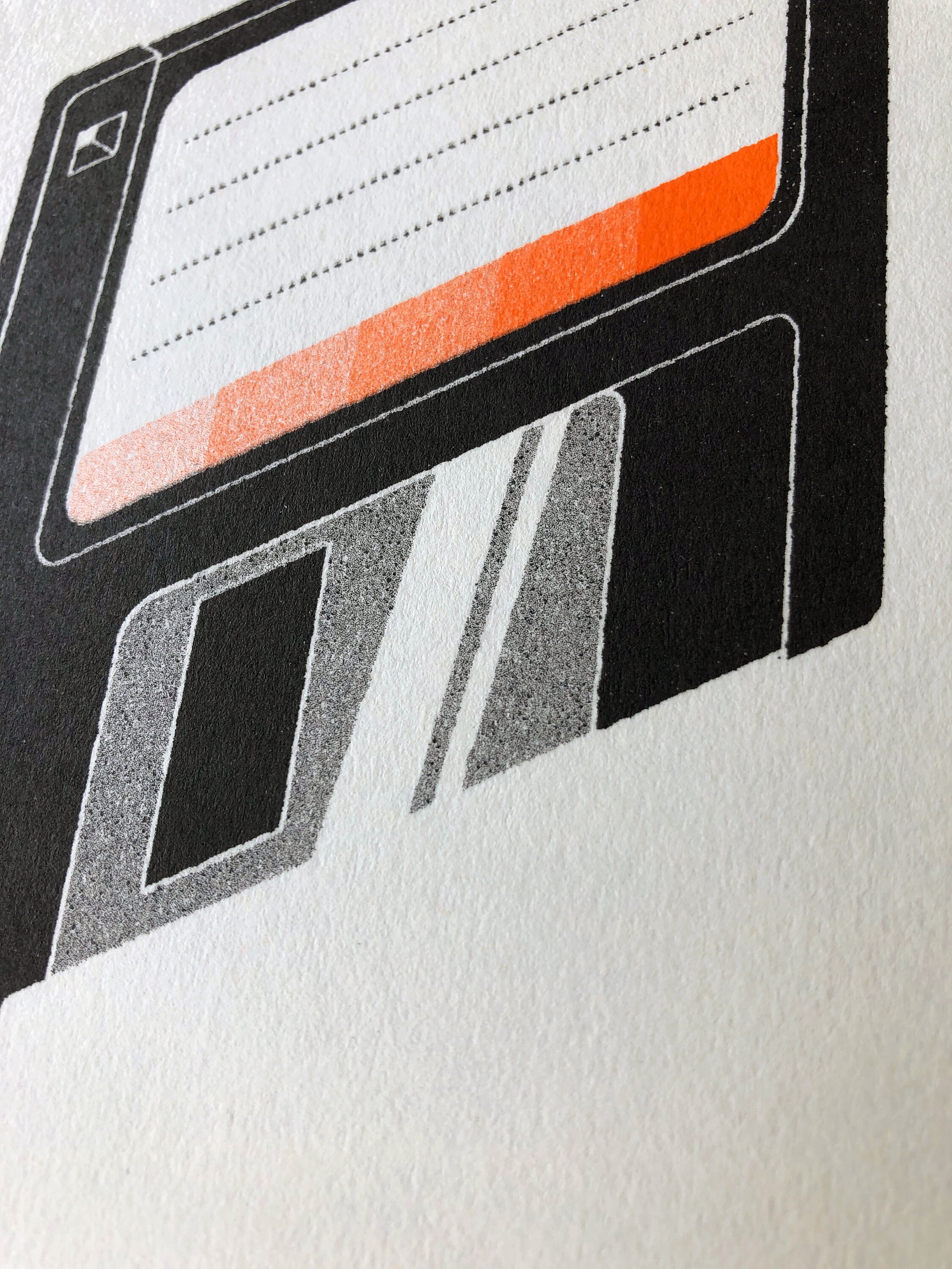 Floppy Disk Customisable Risograph Print - Etsy