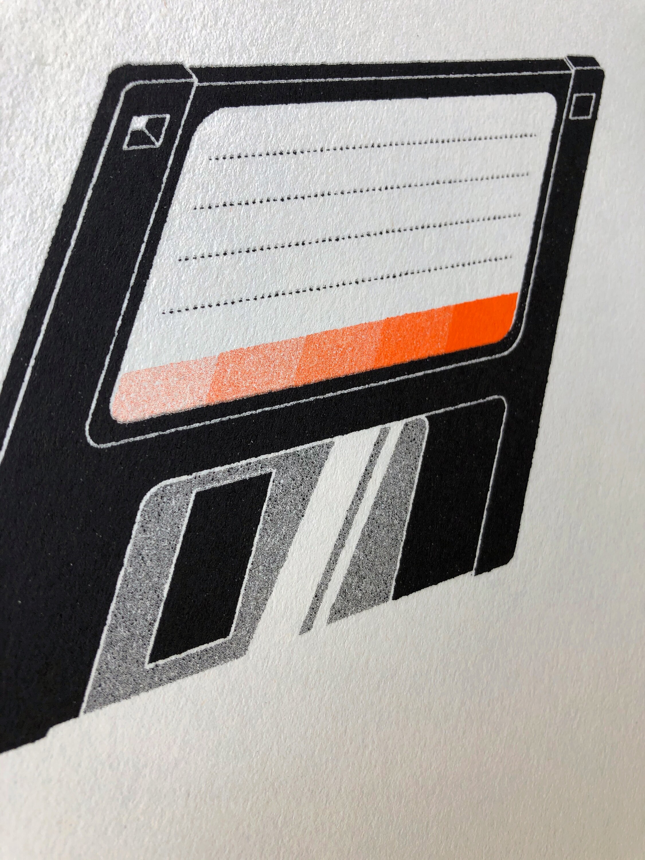 Floppy Disk Customisable Risograph Print - Etsy