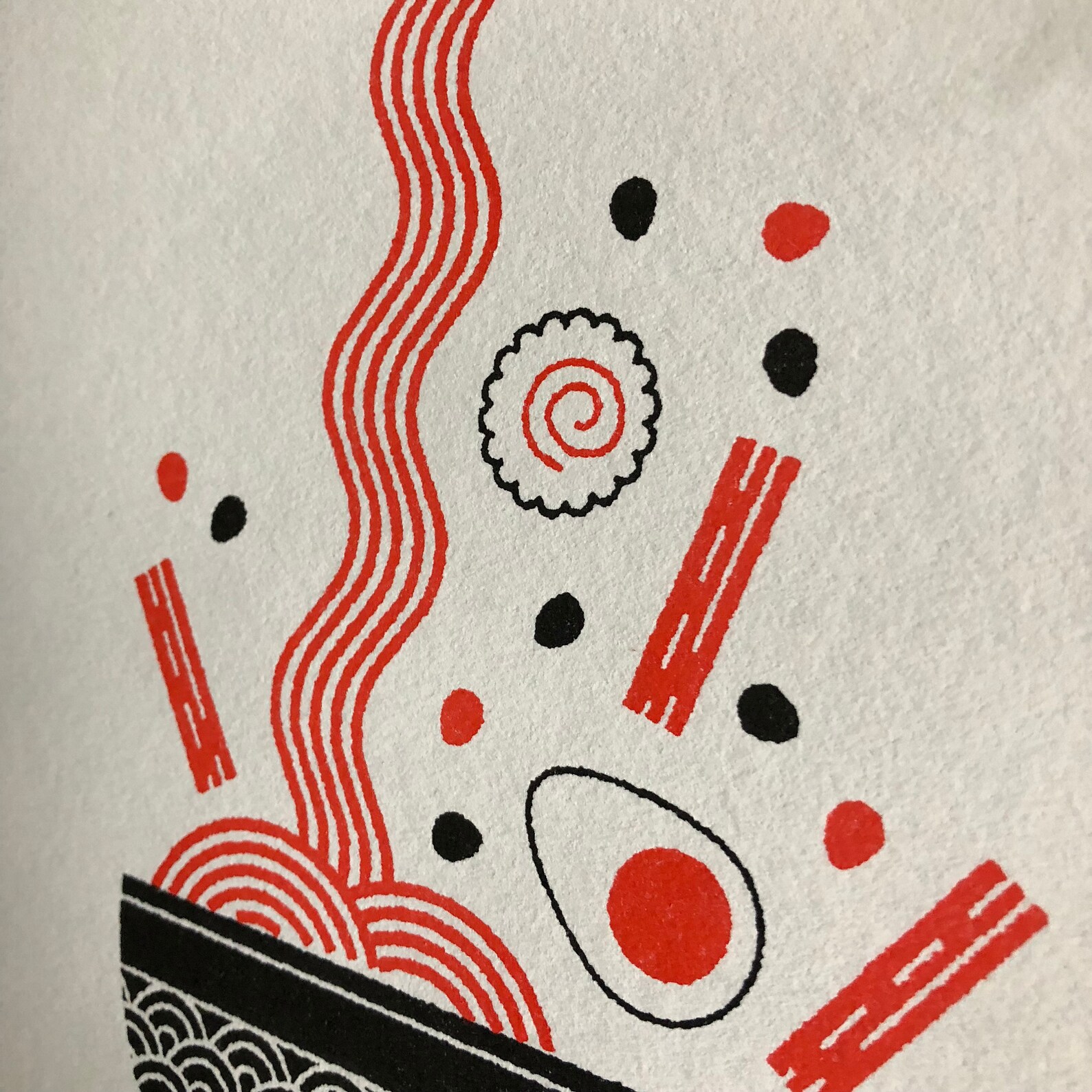 Ramen Bowl Risograph Graphic Pattern A4 Print | Etsy