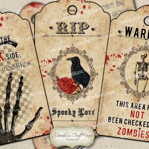 Halloween Tags Halloween Labels Printable Tags Digital Collage Sheet ...