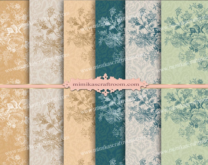 Shabby Chic Digital Paper, Digital Printable Paper, Pastel Printable ...