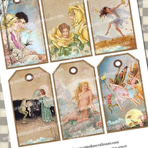Instant FAIRY Digital Tags, Fairies Gift Tags, Printable Digital ...