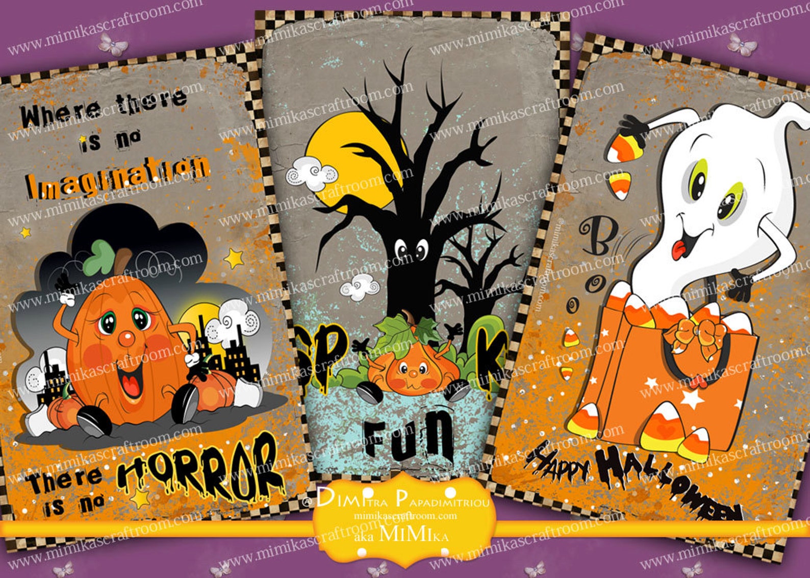 HALLOWEEN Digital Collage Printable Sheet Halloween Instant - Etsy
