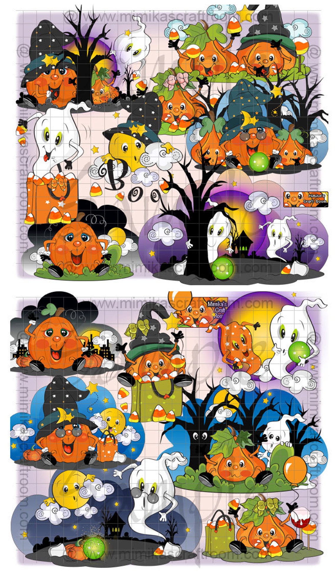 HALLOWEEN Clip Art Digital Collage Sheet Clipart for Digital - Etsy