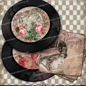 VINYL RECORD Printable Vintage Instant Download Music Digital Paper ...