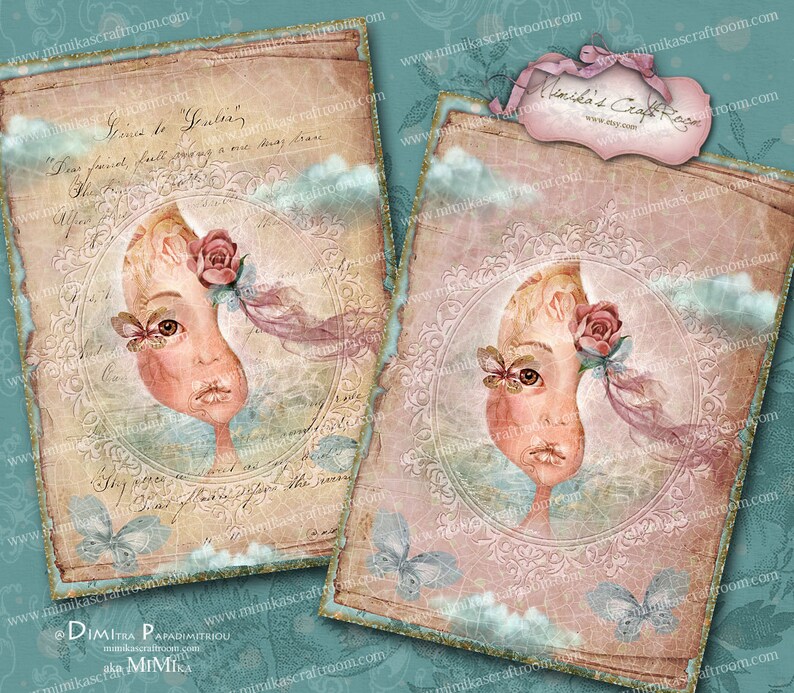 Digital Collage Sheet Printable Download Vintage Paper Craft - Etsy