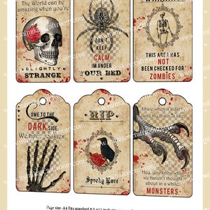 Halloween Tags Halloween Labels Printable Tags Digital Collage Sheet ...