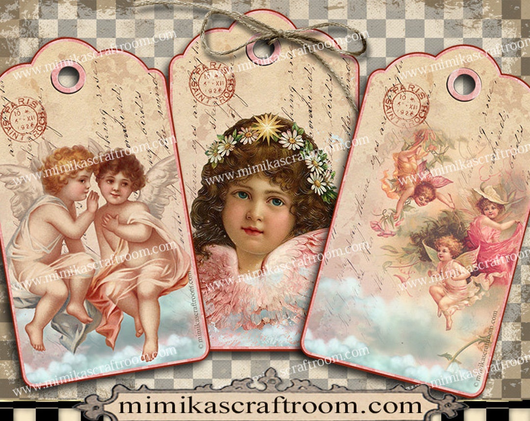 Instant ANGELS Digital Tags, Fairies Gift Tags, Printable Digital ...
