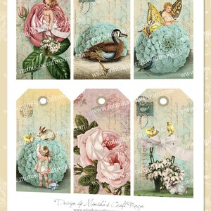SPRING ROMANCE Printable Easter Gift Tags - Digital Collage Sheet ...