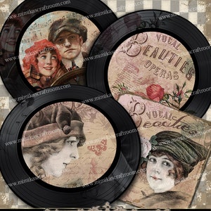 VINYL RECORD Printable Vintage Instant Download Music Digital Paper ...