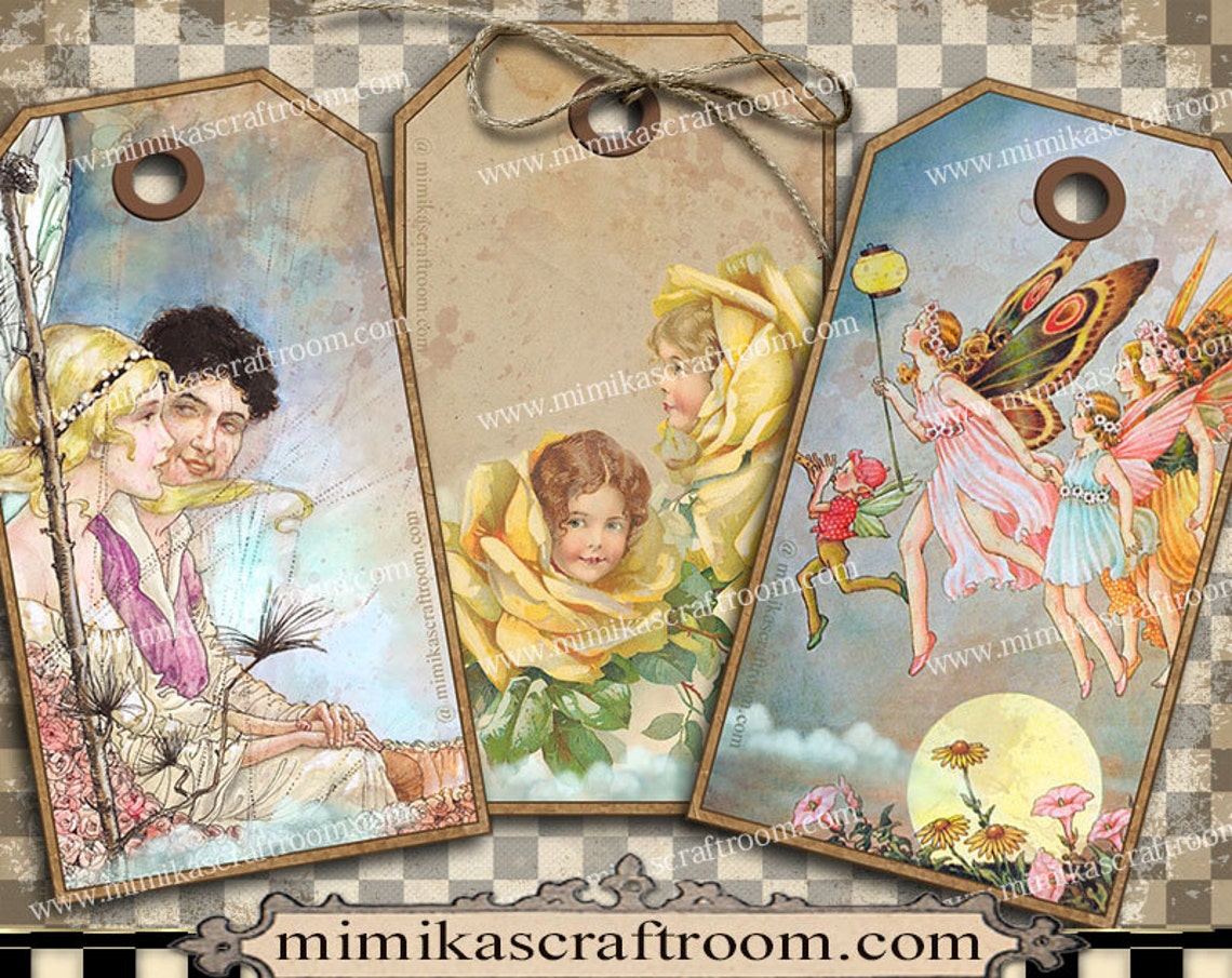 Instant FAIRY Digital Tags, Fairies Gift Tags, Printable Digital ...