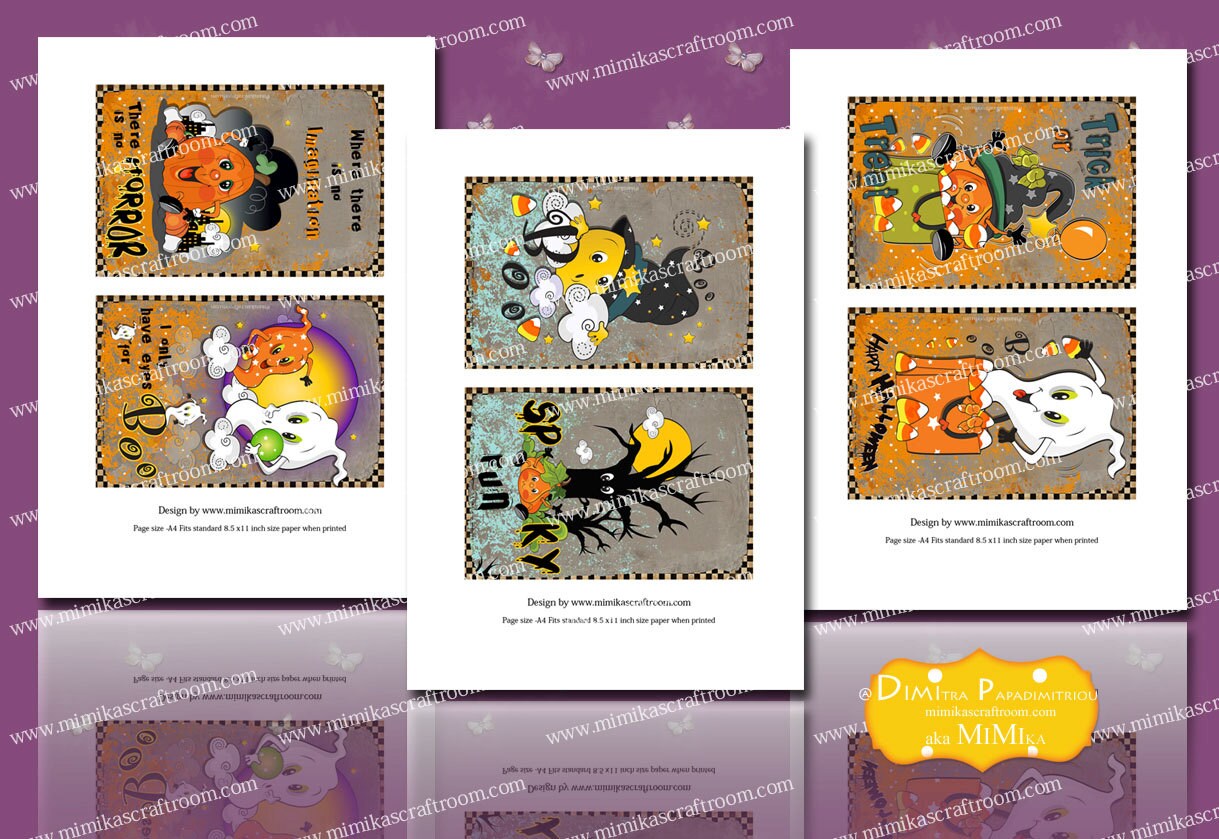HALLOWEEN Digital Collage Printable Sheet Halloween Instant - Etsy