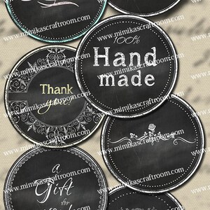 Black and White Printable Chalkboard Labels Instant Editable Labels ...