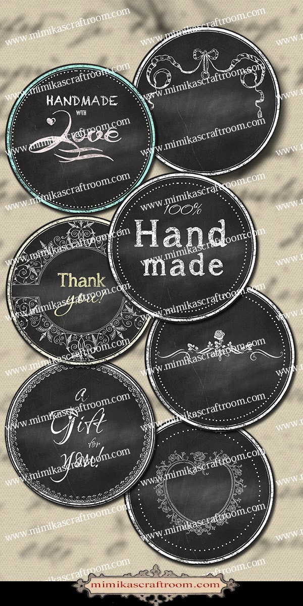 Black and White Printable Chalkboard Labels Instant Editable Labels ...